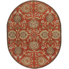Birch Lane™ Arden Floral Handmade Tufted Wool Burnt Orange Area Rug ...