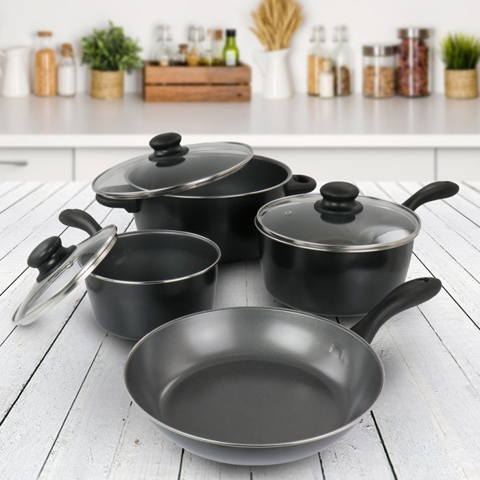 Gibson Home 7 Piece Carbon Steel Non Stick Cookware Set | Wayfair