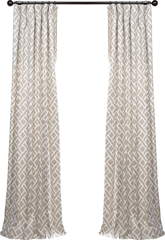 Amandier Geometric Room Darkening Rod Pocket Single Curtain Panel
