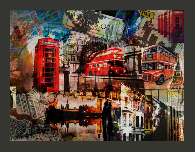 Artgeist London Collage 3.09m x 400cm Wallpaper | Wayfair.co.uk