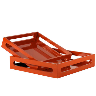 Orange Decorative Trays You'll Love | Wayfair