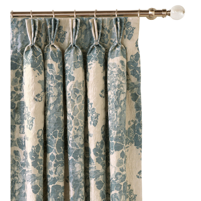 Eastern Accents Luna Floral Room Darkening Pinch Pleat Single Curtain ...