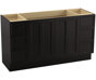 Kohler Damask 60" Vanity Base Only with Toe Kick, 2 Doors and 6 Drawers ...