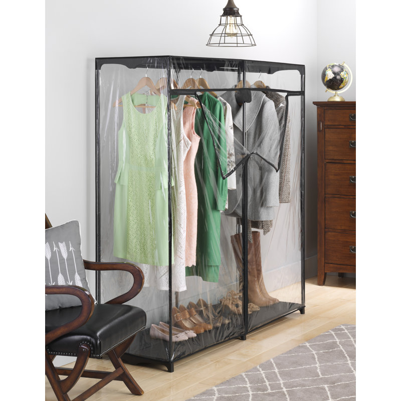Rebrilliant 60" W Crystal Clear Wardrobe & Reviews | Wayfair