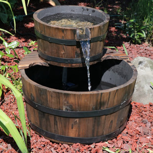 Wood Outdoor Fountains You'll Love | Wayfair