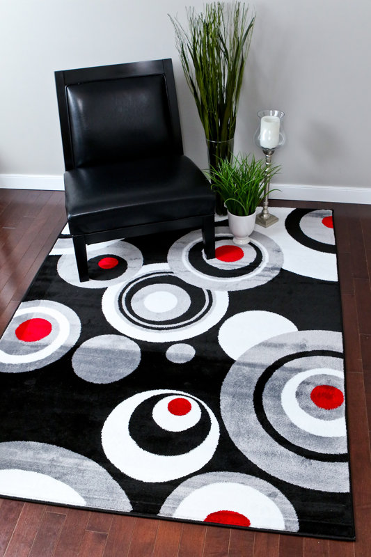 Persian-rugs Modern Black Area Rug & Reviews | Wayfair