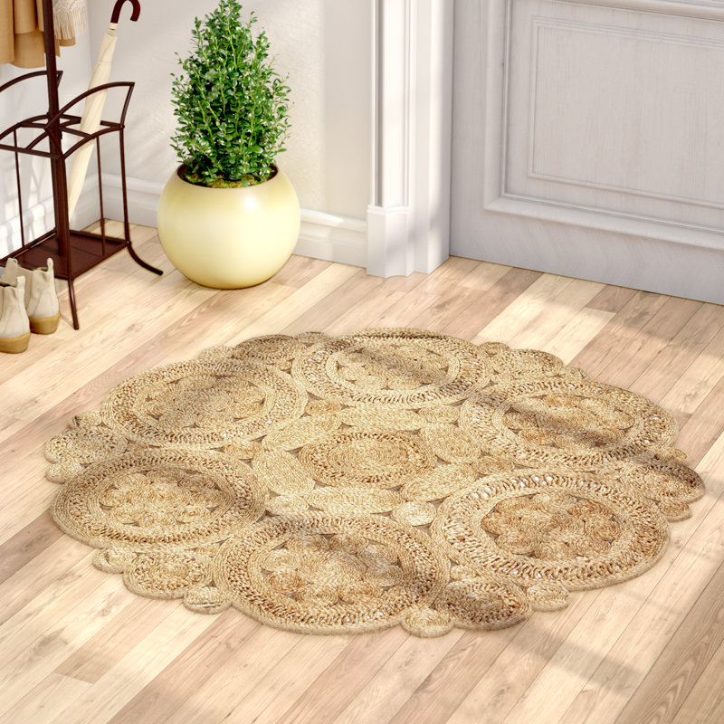 Lark Manor Round Nesrine Handmade Braided Jute/Sisal Natural Area Rug ...