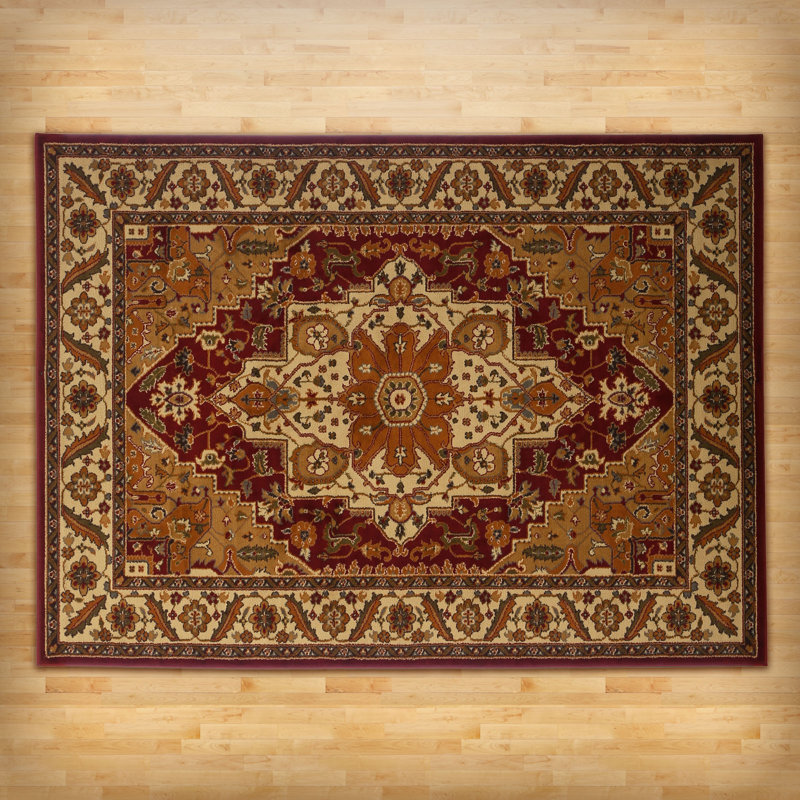 Andover Mills Pierce Beige/Maroon Area Rug & Reviews | Wayfair