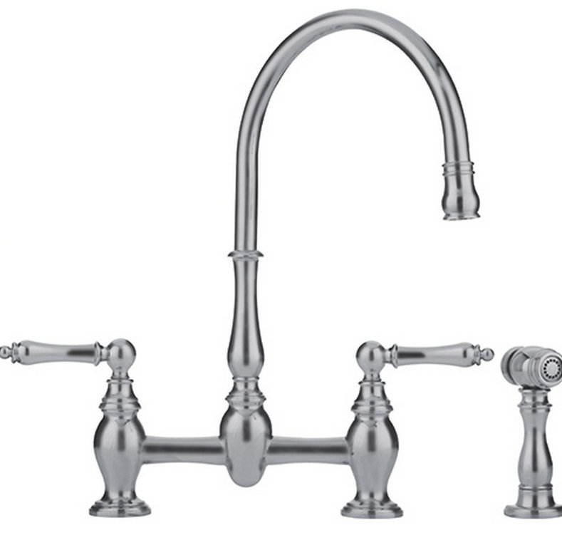 Franke Farmhouse Double Handle Kitchen Faucet with Side Spray & Reviews ...