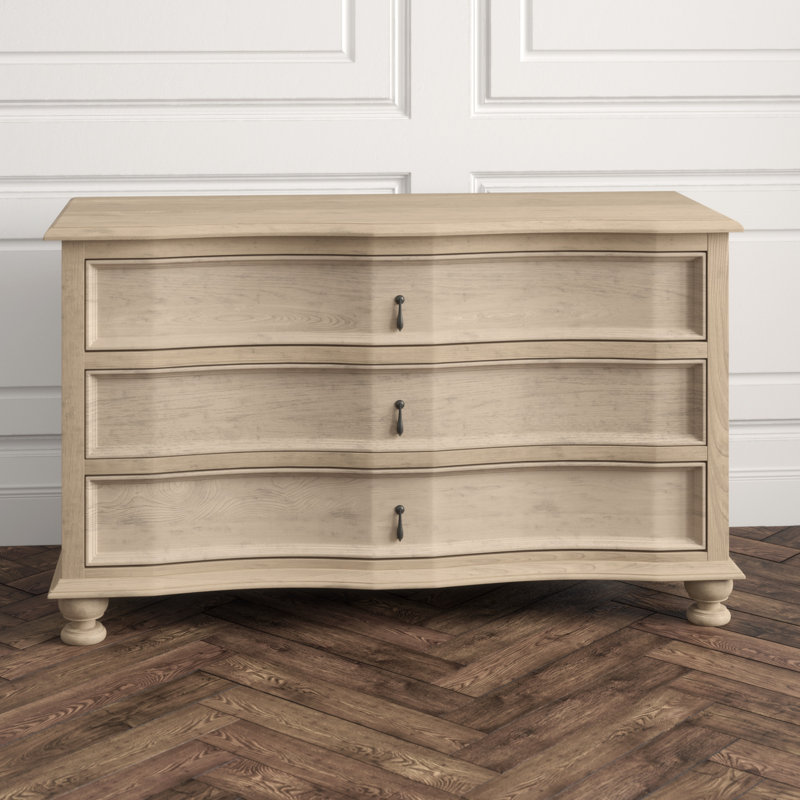 Noir Curved Front 3 Drawer Dresser | Perigold