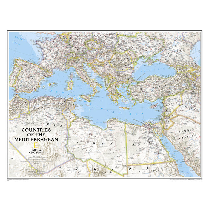 National Geographic Maps Countries of the Mediterranean Classic ...