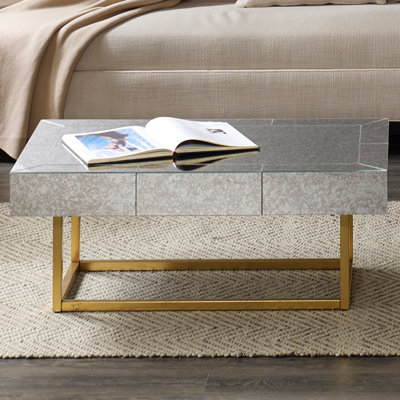 Gold Rectangle Coffee Tables You'll Love | Wayfair