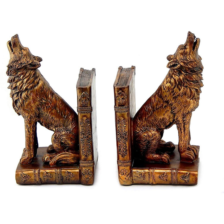 Loon Peak® Howling Wolf Bookends 7 Inch Animal Cabin Farmhouse ...
