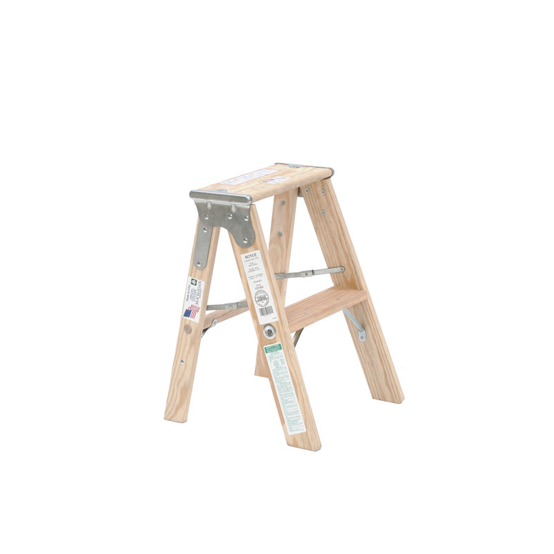 Michigan Ladder 2 ft Wood Step Ladder with 250 lb. Load Capacity ...