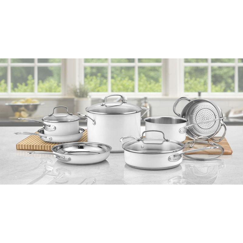 Cuisinart Chef's Classic 11 Pieces Stainless Cookware Set & Reviews ...