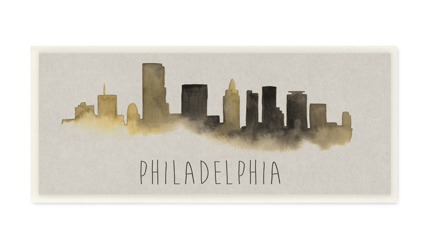 Stupell Industries Philadelphia Skyline Silhouette' Graphic Art Print ...