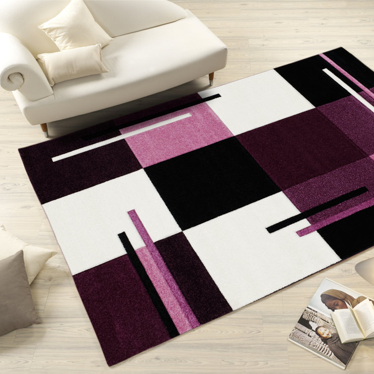 17 Stories Mariselys Handwoven Black/Pink Rug & Reviews | Wayfair.co.uk