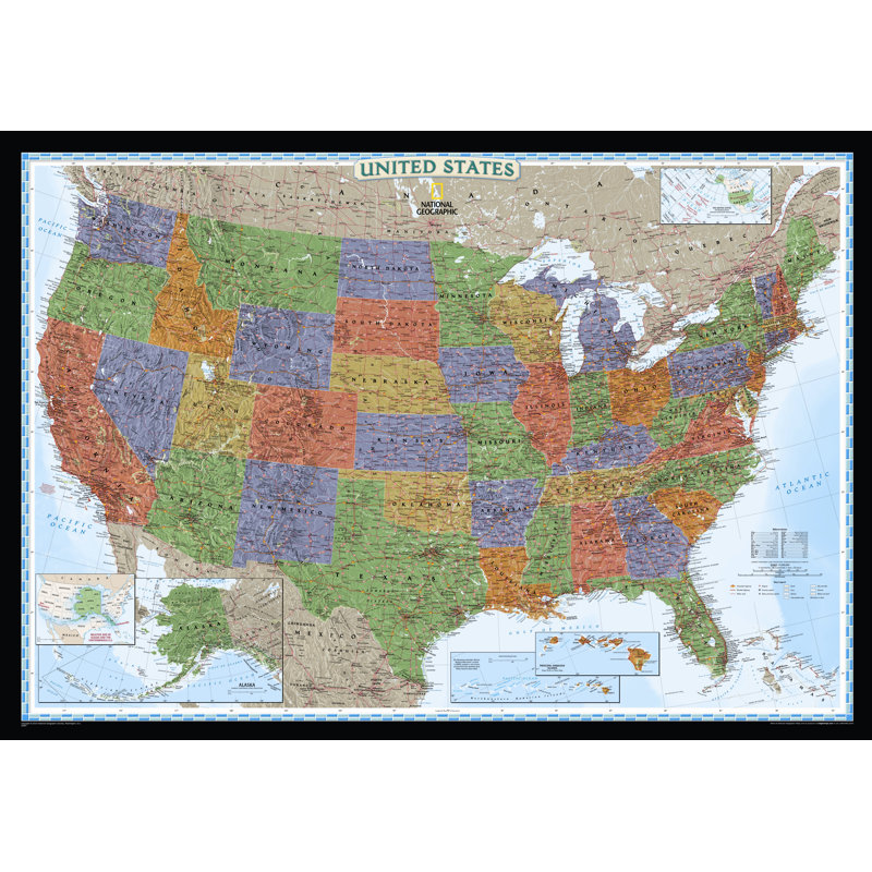 National Geographic Maps United States Decorator Wall Map & Reviews ...