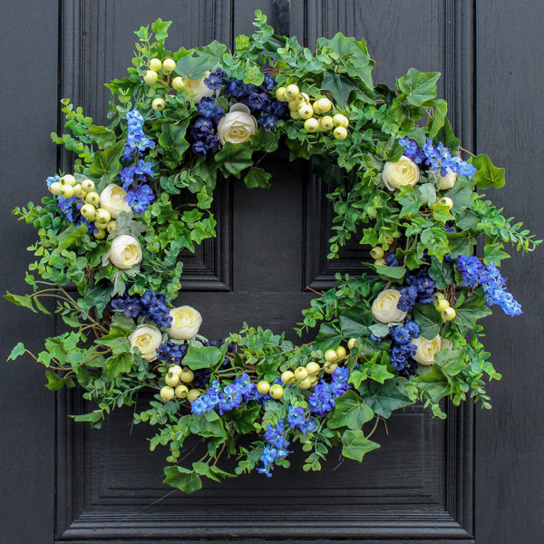 Canora Grey Larkspur Flower Ranunculus Berry Spring Everyday Silk ...