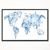 East Urban Home 'World Map Water Splash' Graphic Art & Reviews | Wayfair