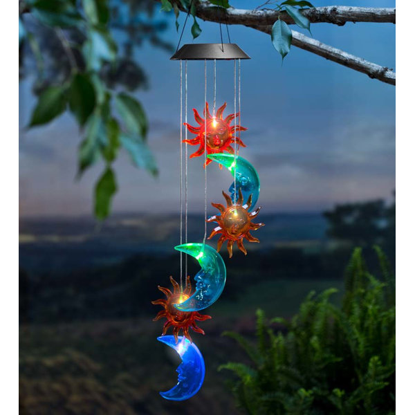Wind & Weather Solar Sun and Moon Mobile Wind Chime & Reviews | Wayfair