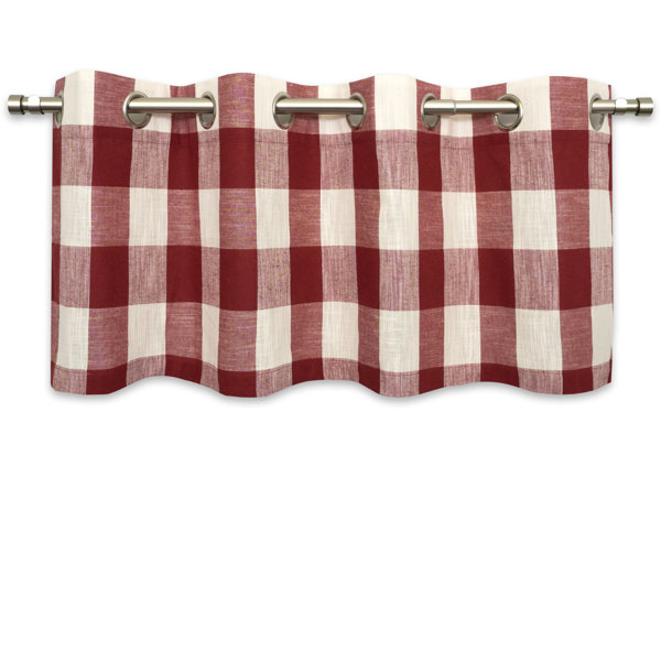 August Grove Sunglow Grommet Plaid 53" Window Valance & Reviews | Wayfair