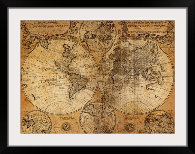 Great Big Canvas 'Vintage Map' GraphInc Studio Graphic Art Print ...