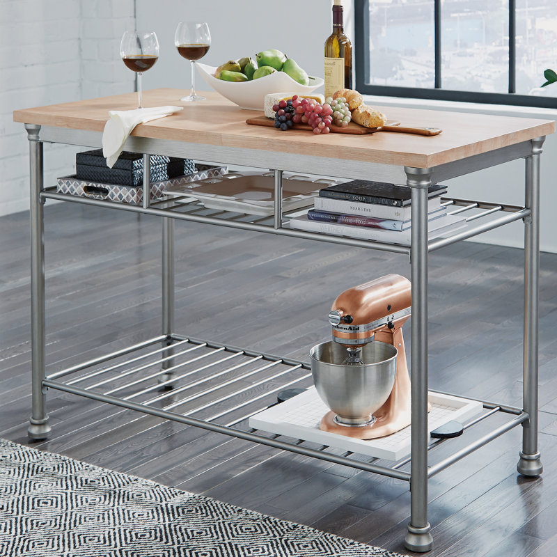 Williston Forge Hamann Prep Table with Butcher Block Top & Reviews ...