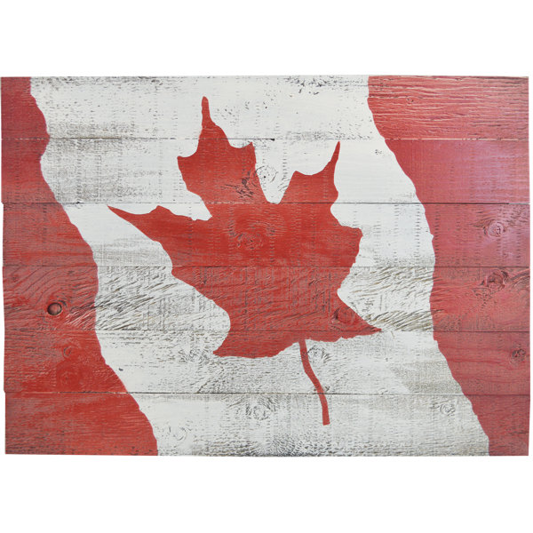 FiresideHome 'Canada Flag' Painting Print on Manufactured Wood ...