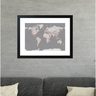 Large Framed World Map | Wayfair.co.uk