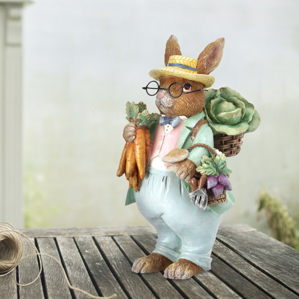 The Holiday Aisle® Resin Bunny with Veggies & Reviews | Wayfair