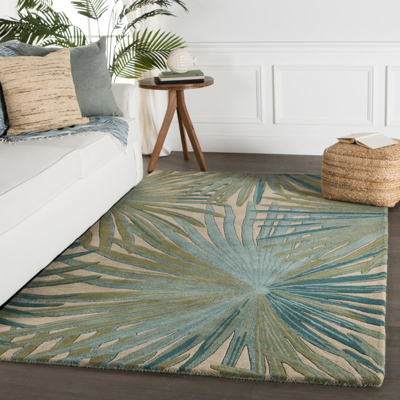 Bay Isle Home Arsos Hand-Knotted Wool Blue/Green Area Rug & Reviews ...
