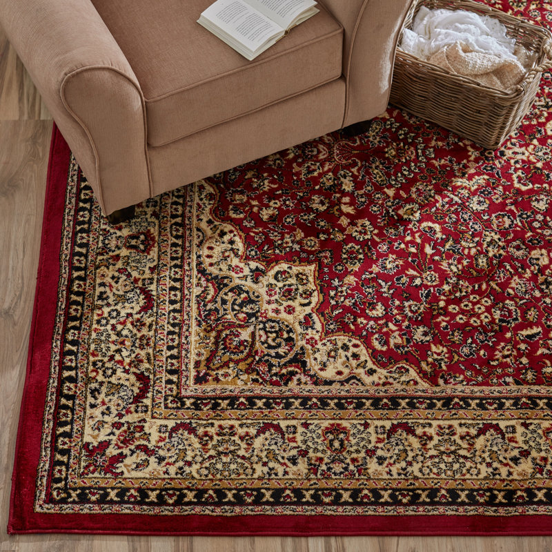 Three Posts Sedgwick Traditional Area Rug in Maroon & Reviews | Wayfair