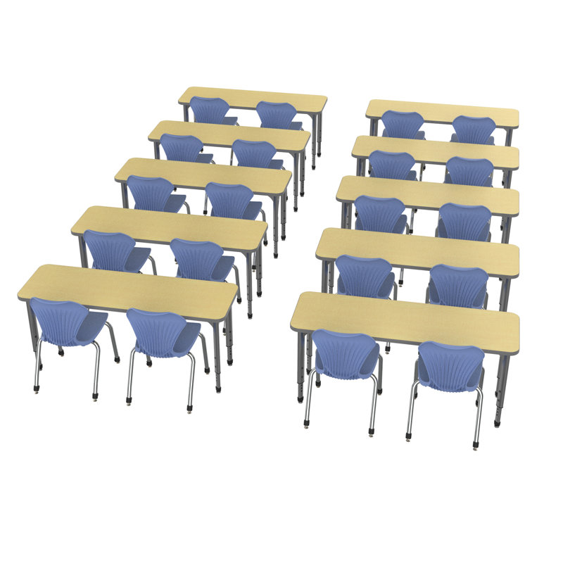 Marco Group Classroom Set: 10 Multi-Student Desks & 20 Chairs | Wayfair