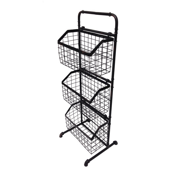 3 Tiered Basket Floor Stand | Wayfair