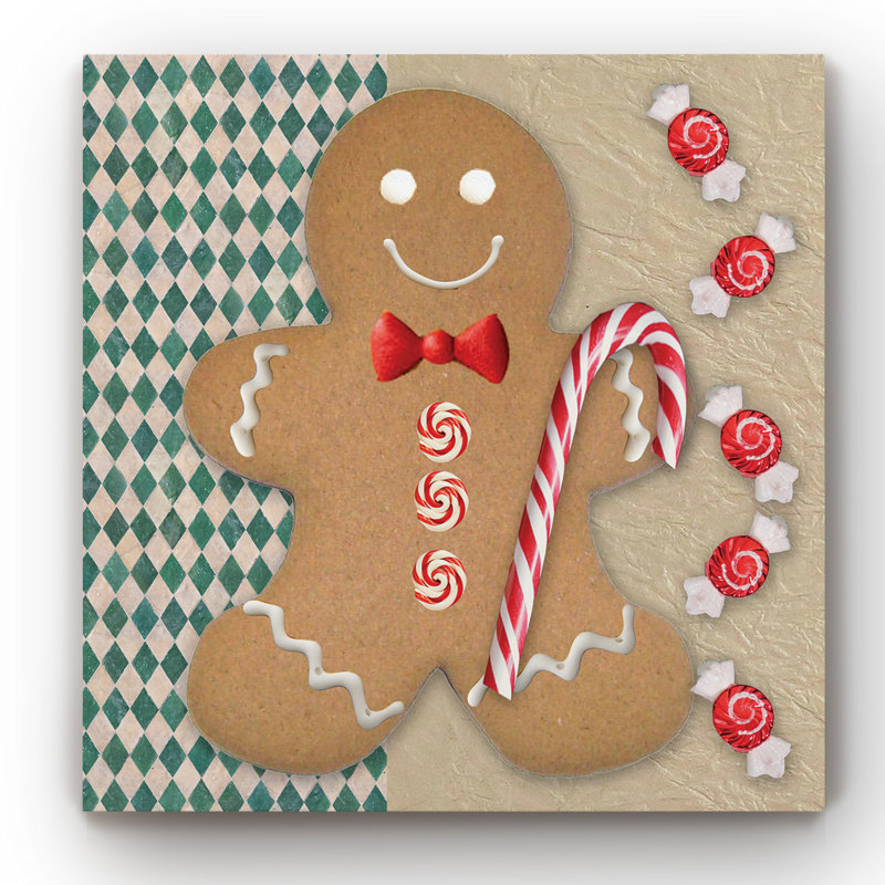 The Holiday Aisle® Gingerbread Man - Graphic Art on Canvas | Wayfair