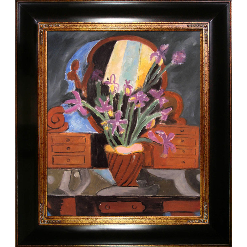 Tori Home Vase with Iris by Henri Matisse Framed Painting | Wayfair